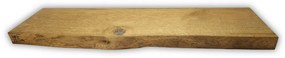 Melzevo Dřevěná police - hluboká Odstín dřeva: Tmavě hnědý vosk, Velikost: 110x22x4 cm, Logo: S logem