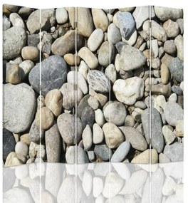 Ozdobný paraván, Kameny na pláži - 180x170 cm, pětidílný, klasický paraván