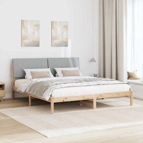 Rám postele s čelo Hnědá a světlá šedá 180 x 200 cm 3394363