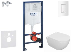 Grohe Rapid SL - Set předstěnové instalace, klozetu Oudee a sedátka softclose, tlačítko Skate Cosmopolitan, alpská bílá SANI11BA3100