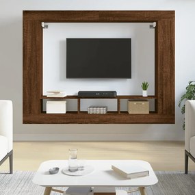 TV skříňka hnědý dub 152 x 22 x 113 cm kompozitní dřevo - Default Title