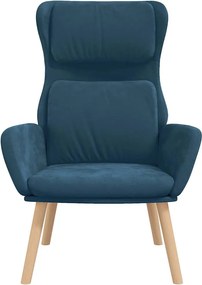 Relaxační křeslo modré samet 341361