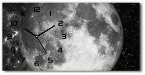 Wallmuralia Moderní skleněné hodiny na stěnu Měsíc 60x30 cm