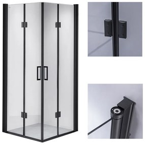 BPS-koupelny Čtvercový sprchový kout HYD-SK05 100x100 černá/transparent