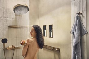Hansgrohe Rainfinity, šíjová sprcha 500 1jet s poličkou, kartáčovaný bronz, HAN-26243140