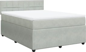 Box spring postel s matrací světle šedá 160x200 cm samet 3287782
