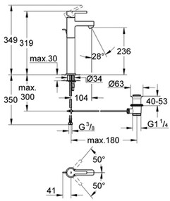 Grohe Lineare - Páková umyvadlová baterie, chrom 32250000