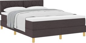 Postel s boxspringem s čelo Tmavě hnědá 160 x 200 cm textil 3339010