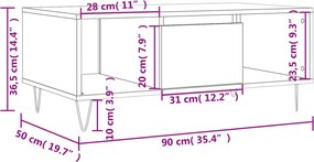 vidaXL Konferenční stolek 90x50x36,5 cm kompozitní dřevo [830590] Barva: dub sonoma