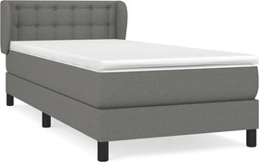 Box spring postel s matrací tmavě šedá 100 x 200 cm textil 3126542