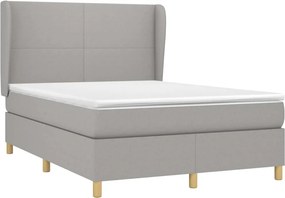 Box spring postel s matrací světle šedá 140 x 200 cm textil 3128365
