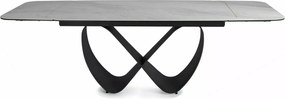 Rozkládací jídelní stůl Infinity 160/240 cm bílý mramor/černý