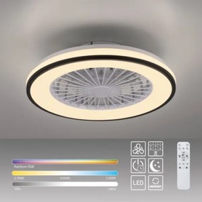 JUST LIGHT. 14447-18 - LED RGBW Stm stropní ventilátor LENO LED/44W/230V + DO