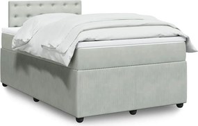 Box spring postel s matrací světle šedá 120 x 200 cm samet 3290022
