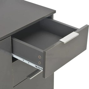 Příborník šedý s vysokým leskem 71x35x80 cm kompozitní dřevo 283717