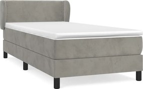 Box spring postel s matrací světle šedá 80 x 200 cm samet 3127397