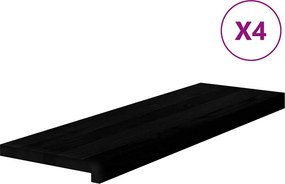 Nášlapy na schody 4 ks hnědo-černé 80x30x2 cm masivní dub 3283020