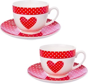Porcelánový šálek s podšálkem TEČKA 280 ml 2 ks
