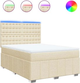 Box spring postel s matrací krémová 140x190 cm textil 3293982
