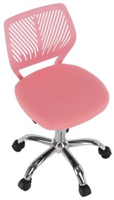 Dětská židle PIXIE - kov, polyester, růžová / chrom