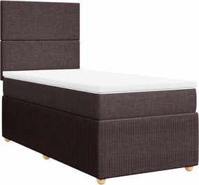 Box spring postel s matrací tmavě hnědá 90x200 cm textil 3291935