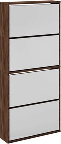 Botník se zrcadlem 4patrový hnědý dub 63 x 17 x 134 cm 3228279