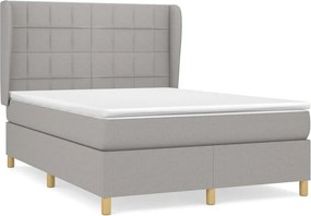 Box spring postel s matrací světle šedá 140 x 200 cm textil 3128525