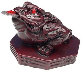 Milujeme Kameny Třínohá žába - soška Feng shui - vínová