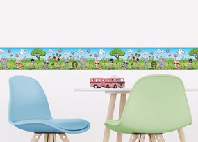 Dětská samolepící bordura na zeď Zvířata | 5 m x 13.8 cm | DWBD8011