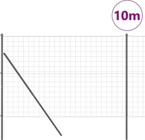 Euro plotové kotvení 10 x 1,6 m Ocel potažená PVC Šedá Síťovina 3350400