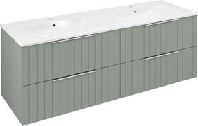 Sapho Cirasa - Umyvadlová skříňka Strip 140x52x46 cm, 4x zásuvka, verde CR141-4444S-21