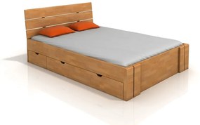 Buková postel s úložným prostorem - Arhus Drawers   , Buk přírodní, 200x200 cm