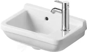 DURAVIT - Starck 3 Umývátko 400x260 mm, s přepadem, s otvorem pro baterii vpravo, WonderGliss, bílá (07514000001)