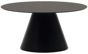 OnaDnes -20% Matně černý skleněný kulatý konferenční stolek Kave Home Wilshire 80 cm