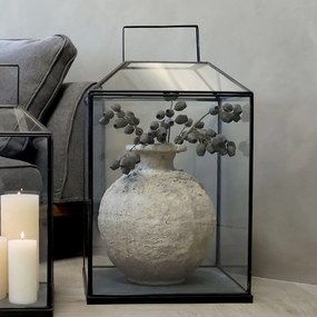 Černá antik kovová lucerna Factory XL - 42*42*72 cm