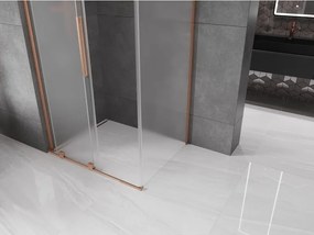 Mexen Velar L, sprchový kout s posuvnými dveřmi 110 x 85 cm, 8mm sklo námraza, měděná matná, 871-110-085-33-65