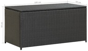 vidaXL Marketos Zahradní úložný box polyratan 100 x 50 x 50 cm černý