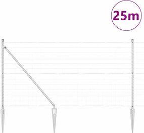 Venkovní euro plot s hroty 25 x 1,2 m Pozinkovaná ocel Stříbrná 3350772
