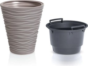 Květináč Small Sand s vložením světle hnědý