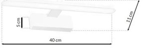 Nástěnné LED svítidlo Splash, 1x LED 8w, 4000k, (40 cm), w