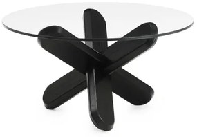 Ding Table černě lakovaný dub čiré sklo Normann Copenhagen