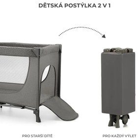 Kinderkraft Postýlka cestovní Joy 2 Dark grey