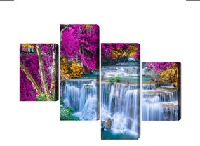 Vícedílný obraz Vodopád V Podzimní Sezóně Nedostatek Nedostatek Plátno Canvas 120x75