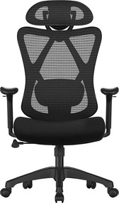 Kancelářská židle s opěrkou hlavy MAGNUS, max. 150 kg, černá SongmicsHome