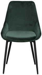 Zelená sametová jídelní židle Rowico Tesma