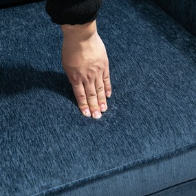HOMCOM Křeslo s zlatými ocelovými nohami, pohodlná 1místná pohovka, boční kapsy, do obývacího pokoje, kanceláře, ložnice, modrá
