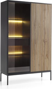 PSK Vitrína SANTAL, Černá/Dub Votan 104 cm