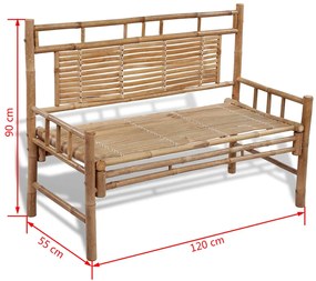 vidaXL Marketos Zahradní lavice 120 cm bambus