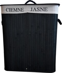 TRENDIE Bambusový koš na prádlo 100l černý + DÁREK