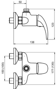 Novaservis Metalia 55 Baterie sprchová, s horním vývodem, chrom 55062/1,0